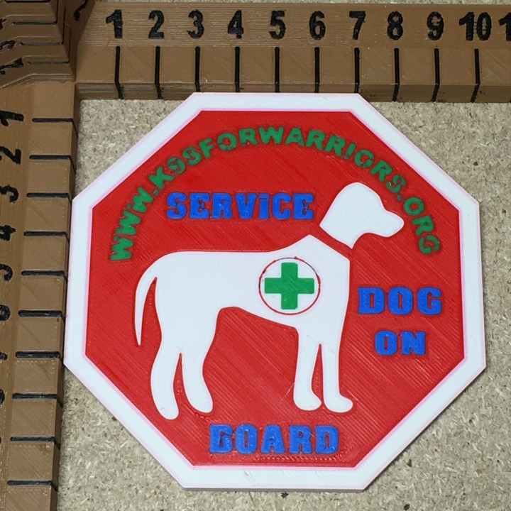 3D Printable Service Dog On Board -Version 2 MMU by Star Labs 3D, LLC