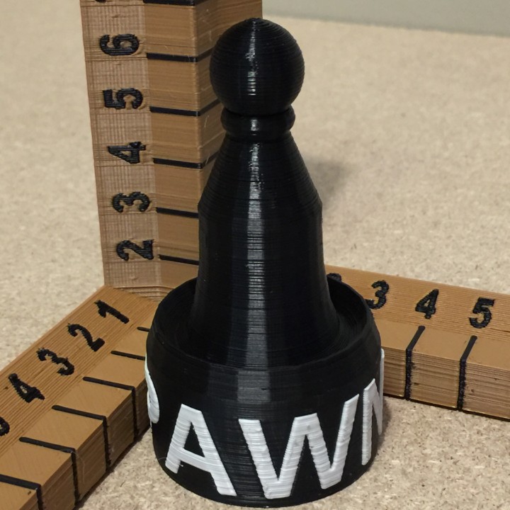 3D Printable Pawn with Name -Version 2 MMU by Star Labs 3D, LLC