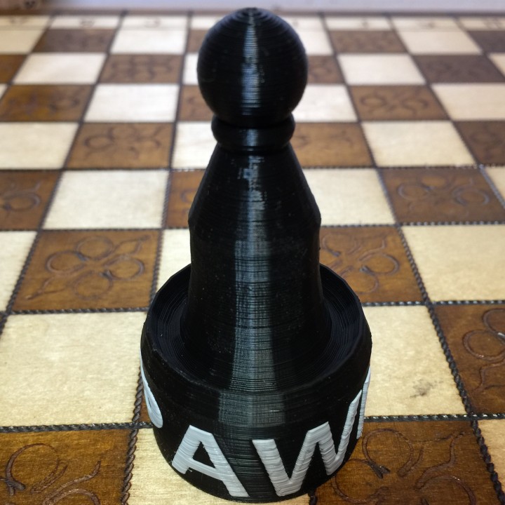 3D Printable Pawn with Name -Version 2 MMU by Star Labs 3D, LLC