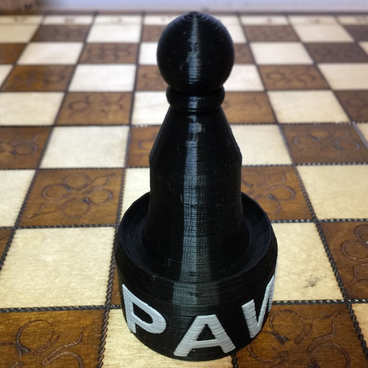 3D Printable Pawn with Name -Version 2 MMU by Star Labs 3D, LLC
