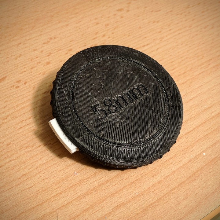 3D Printable 58mm Lens Cap by Chris Horton