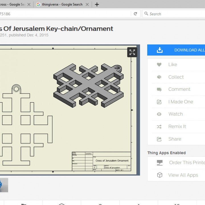 3D Printable VASJ Kairos Cross by Wil Solnosky