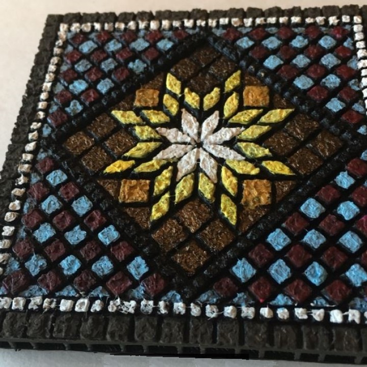 3D Printable Mosaic Floor Tile with Openlock by Arthur Melander