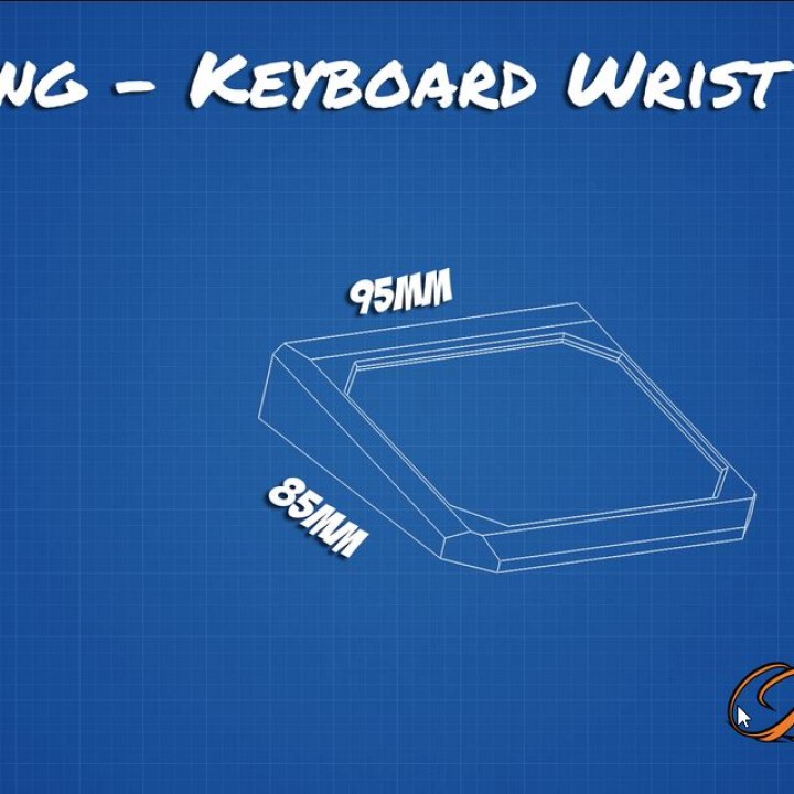 3D Printable Gaming Keyboard Wrist Rest by Miguel Pires