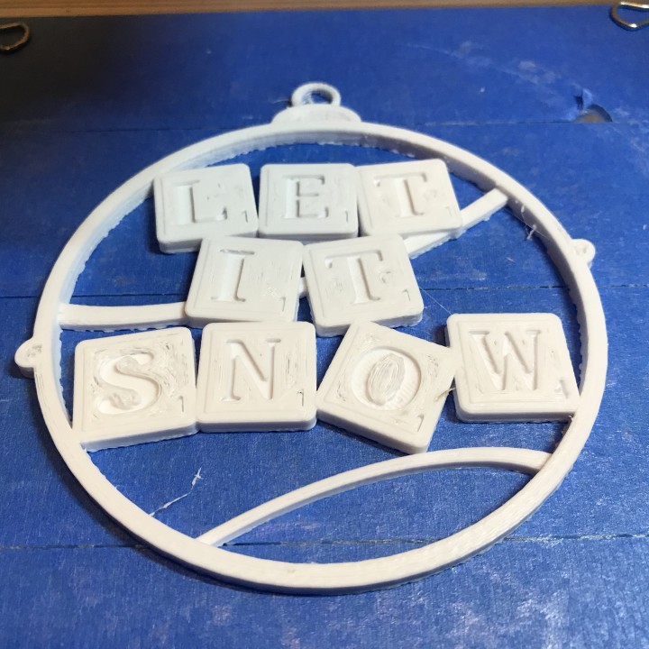 3D Printable “Tinkercad Christmas” Let It Snow Tile Ornament by Raul ...