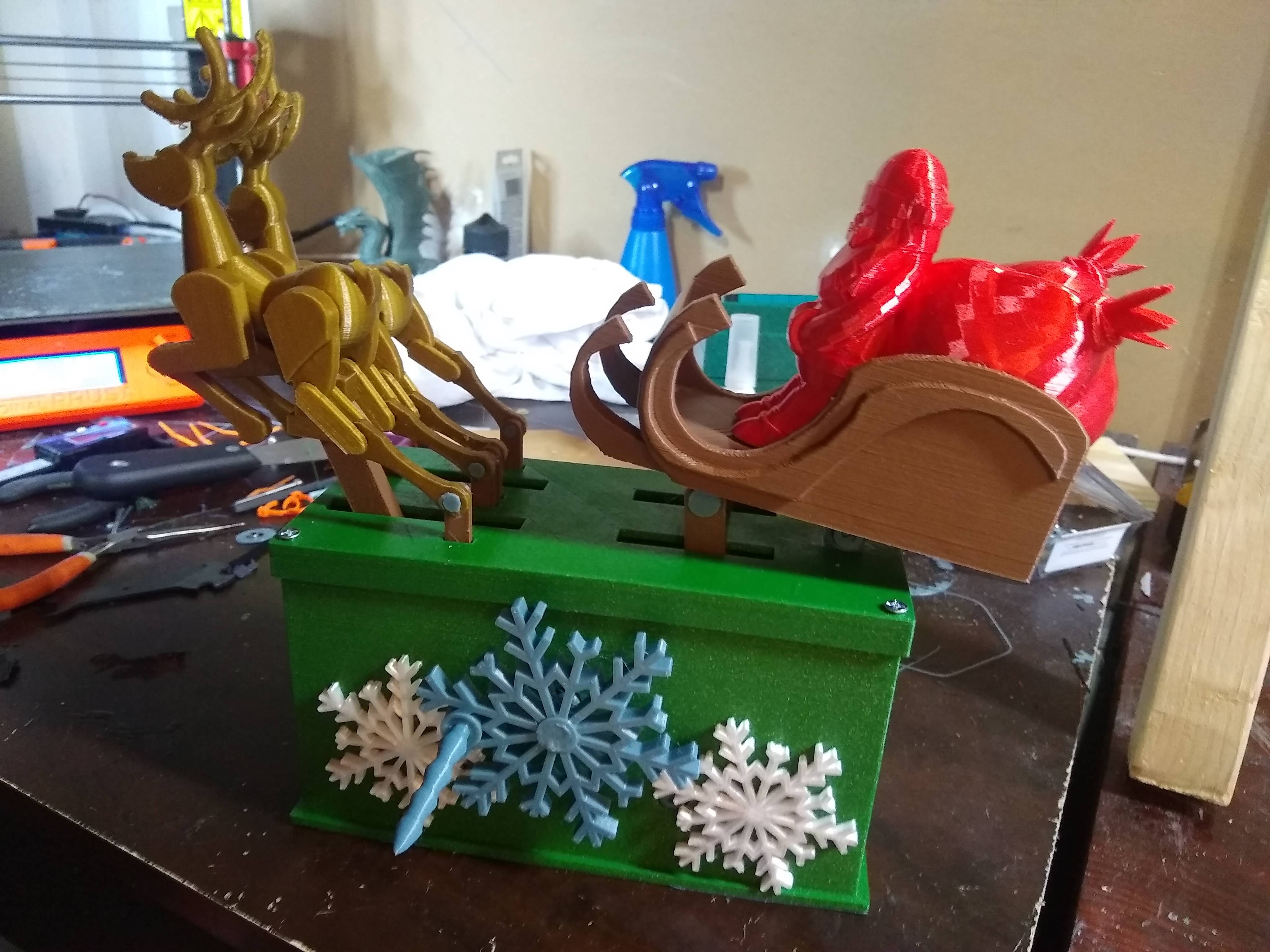 3D Printable Santa Claus Reindeer Automata by Fasya Daud