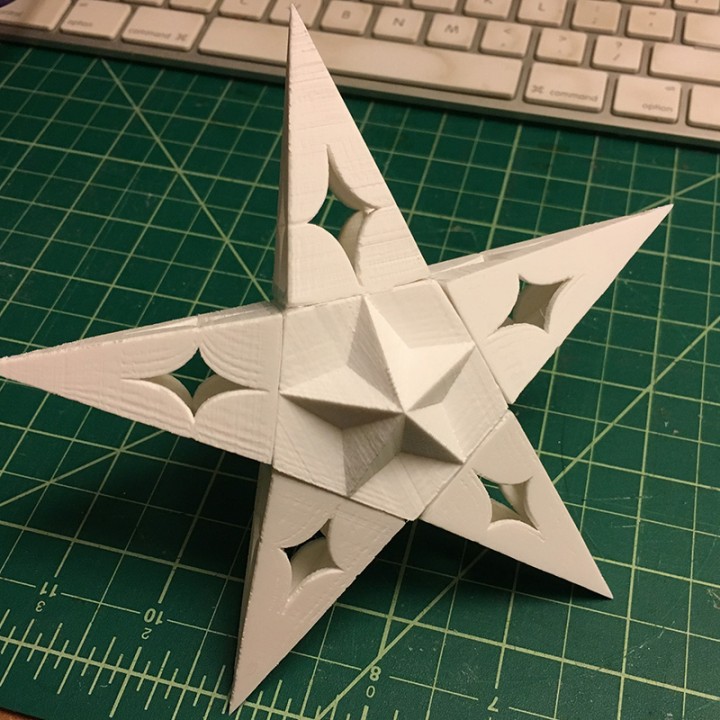 3D Printable Solstice Star Tree Topper by Jason Davies