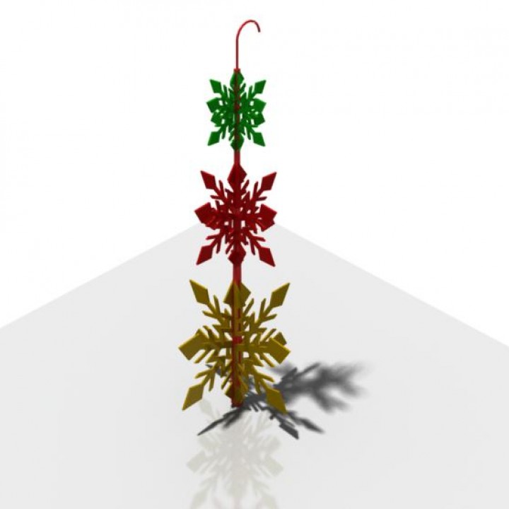 3D Printable Tinkercad Christmas - Snowflake Ornament by Jeremiah Sanders