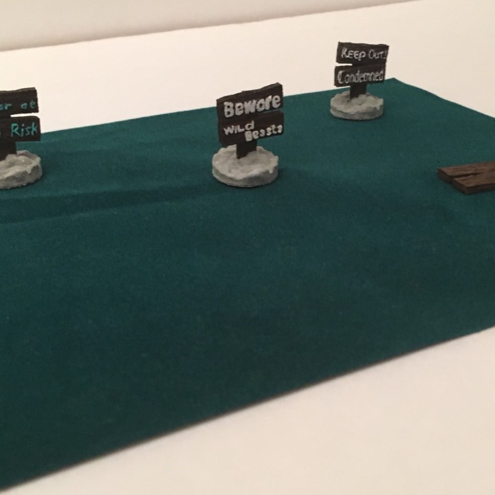 3D Printable Miniature Warning Signs by Arthur Melander