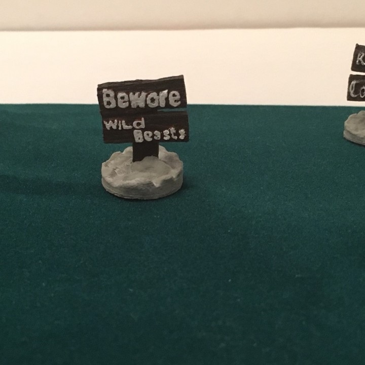 3D Printable Miniature Warning Signs by Arthur Melander