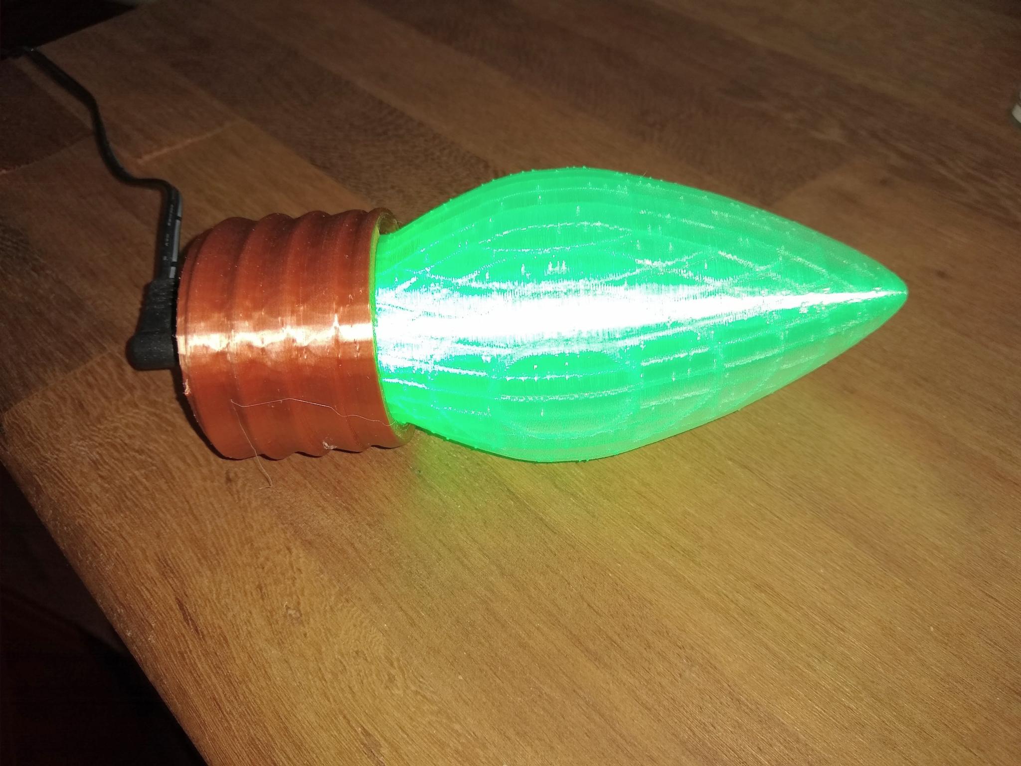 3D Printable Christmas Light Bulb Ornament by Tanya Wiesner
