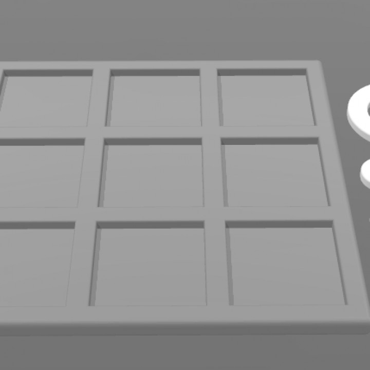 3D Printable Simple Tic-Tac-Toe game by Banansplitt