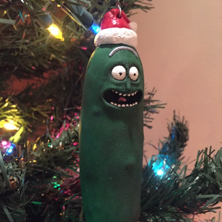 3D Printable Pickle Rick Ornament by MerganMcFergan