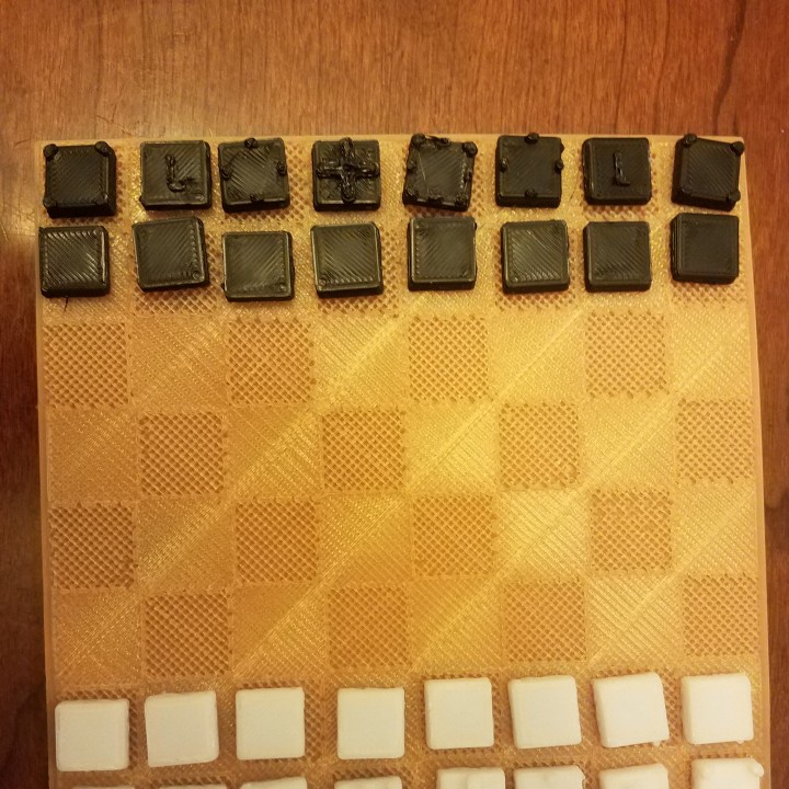 3D Printable Small Chess Board and Pieces by Nolan Ward