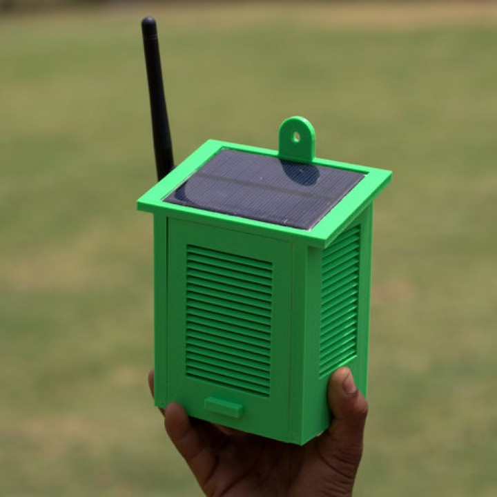 3D Printable Solar Powered WiFi Weather Station by Debasish Dutta