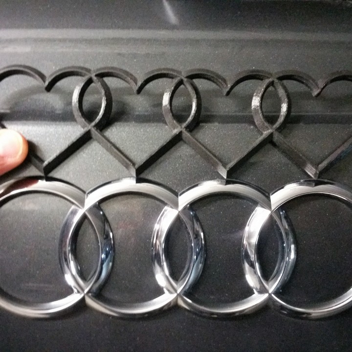 3D Printable Audi Heart Rings by ChrisCross