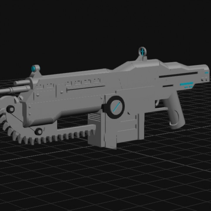 3D Printable Gears of War Lancer by Alex Provenzano