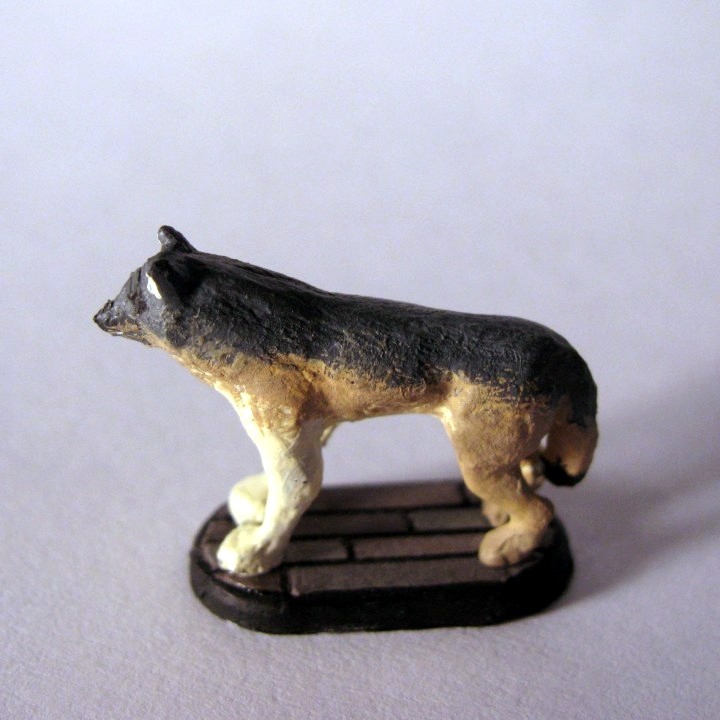3D Printable Gray Wolf Gaming Miniature by Wooden_Fish