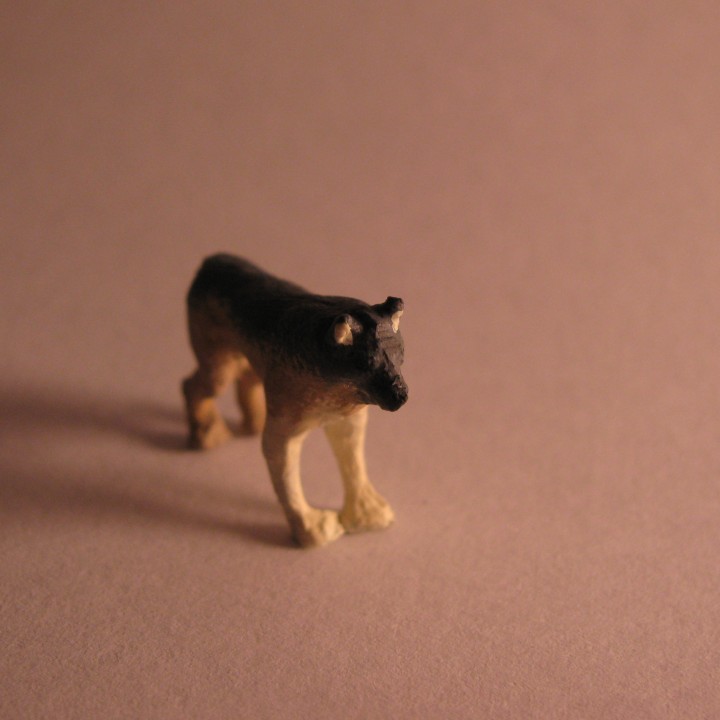 3D Printable Gray Wolf Gaming Miniature by Wooden_Fish