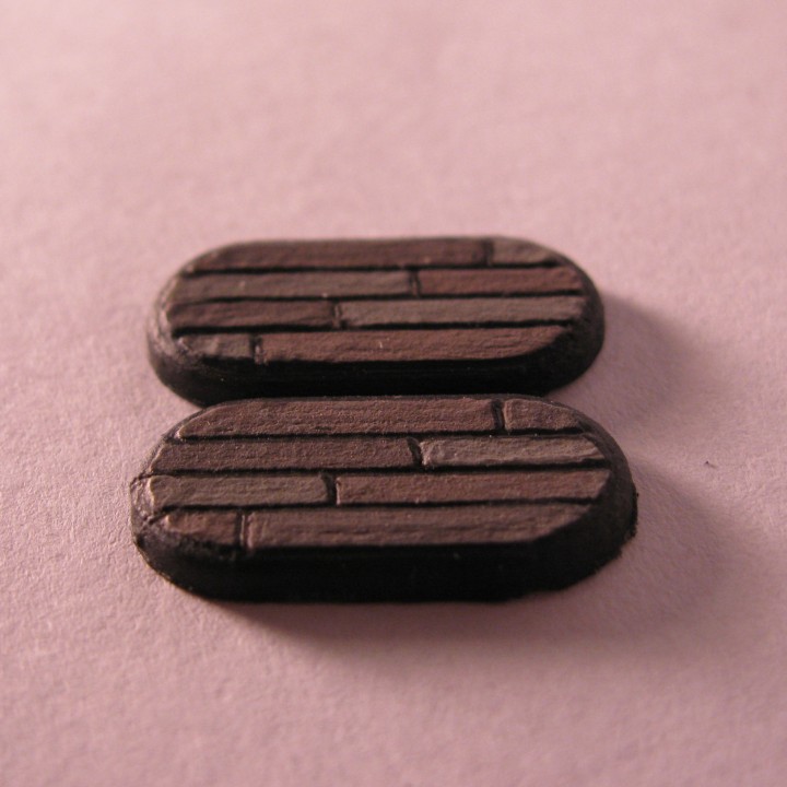 3D Printable Wood Plank Gaming Miniature Base by Wooden_Fish
