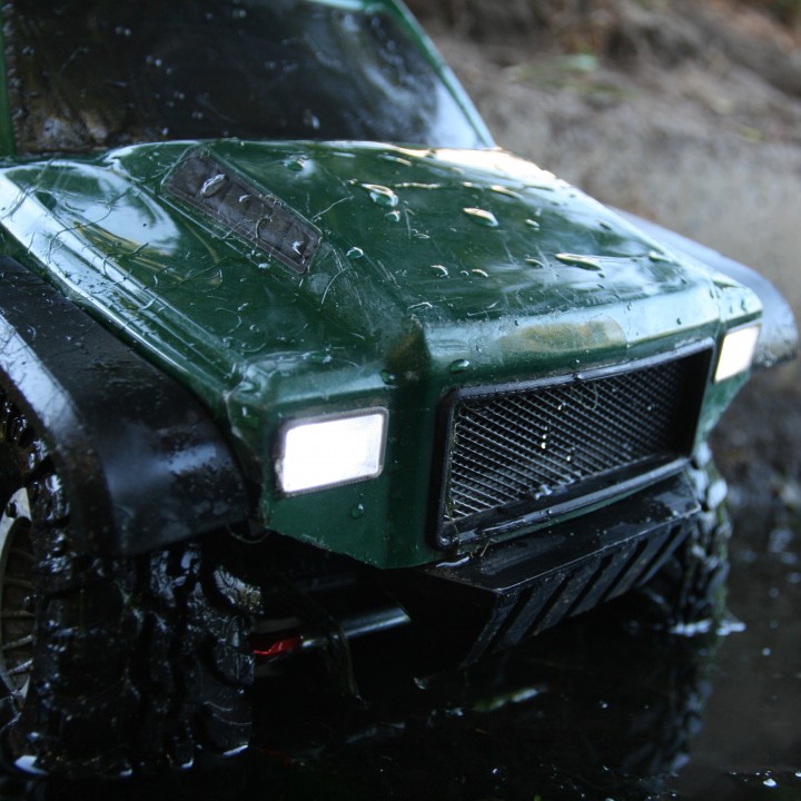 3D Printable Grille and Headlamps for Redcat Gen7 by Jason Suter