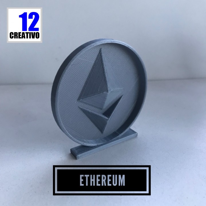 3D Printable Ethereum Coin With Base by MaZZZZi