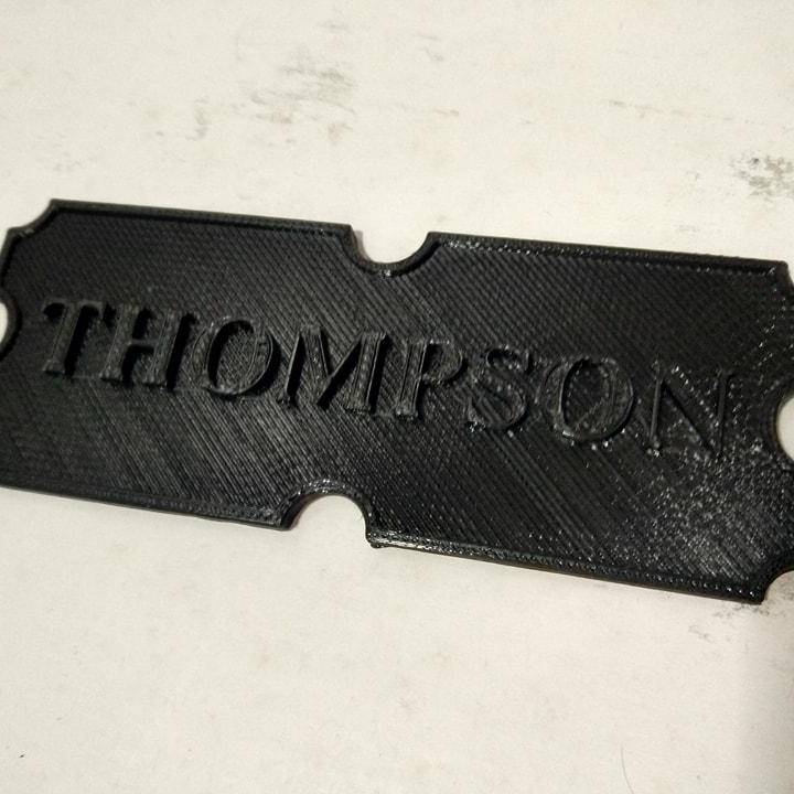 3D Printable Thompson Plaque by Kenneth Thompson