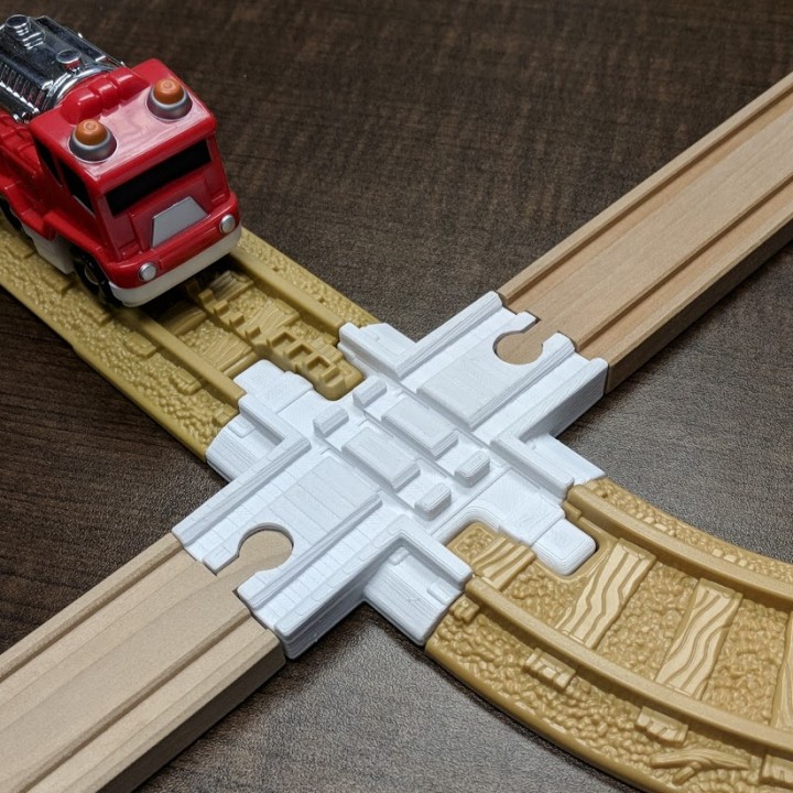 3D Printable Geotrax-Brio crossing by Rich Williams