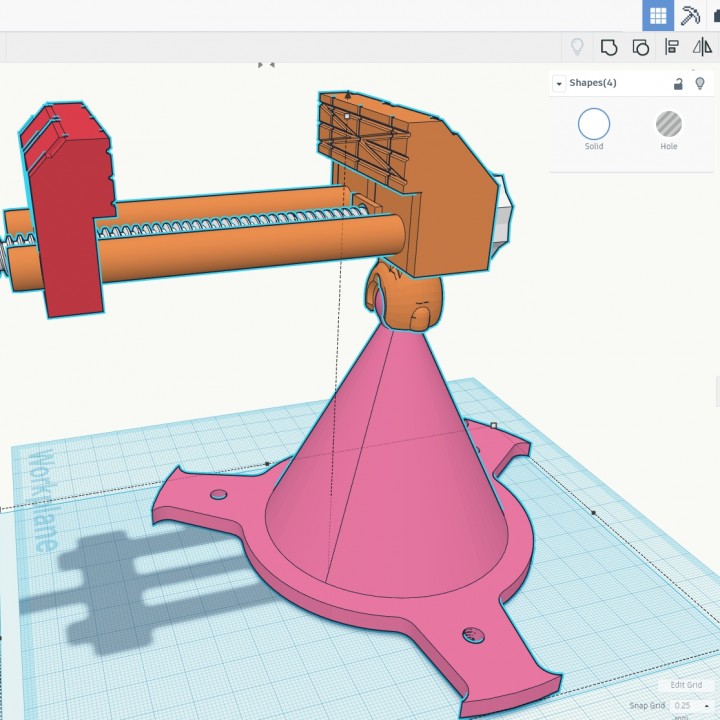 3D Printable 360 Mini Vise by A.D.Wheeler