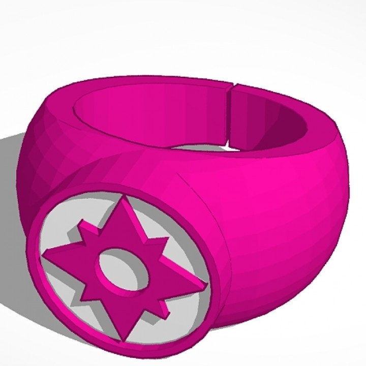 3D Printable Star Sapphire (Violet Lantern) Ring New by qwertyqwerty