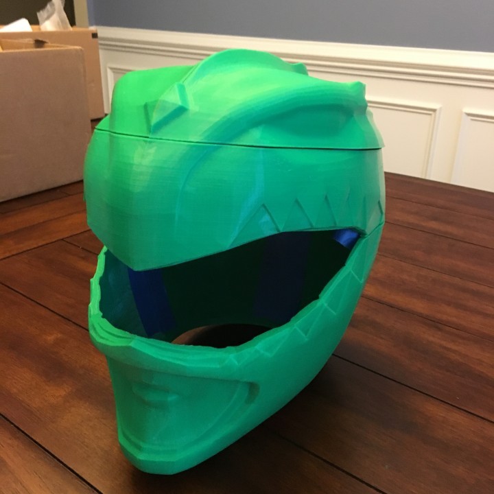 3D Printable Green Ranger Helmet one piece by John Morrison