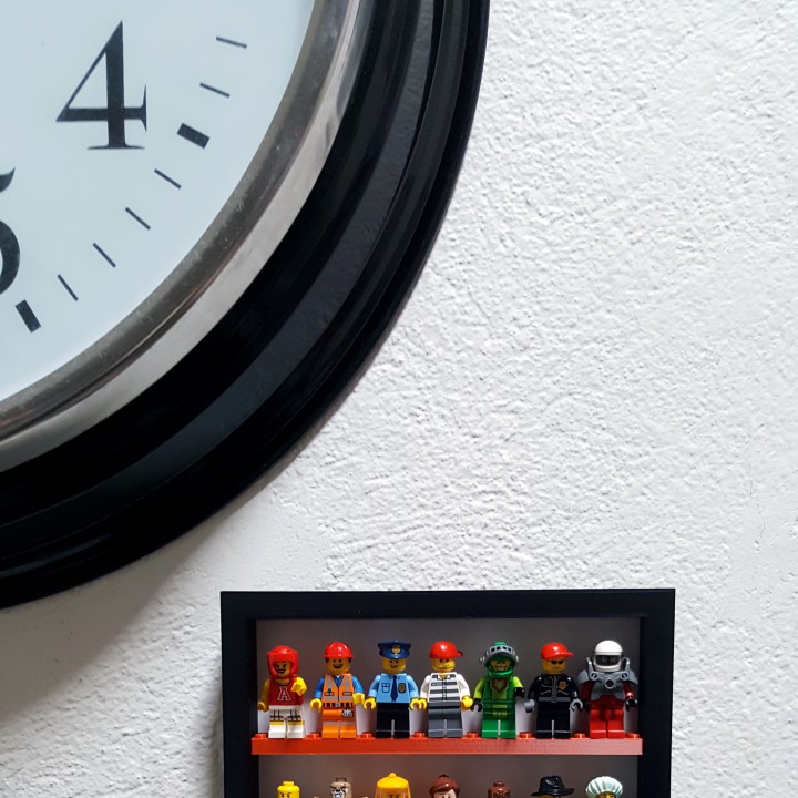 3D Printable Lego figure photo frame shelve. by Darren Furniss