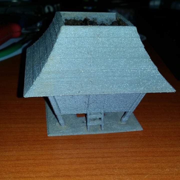3D Printable Planter (Bahay Kubo) by Ernest