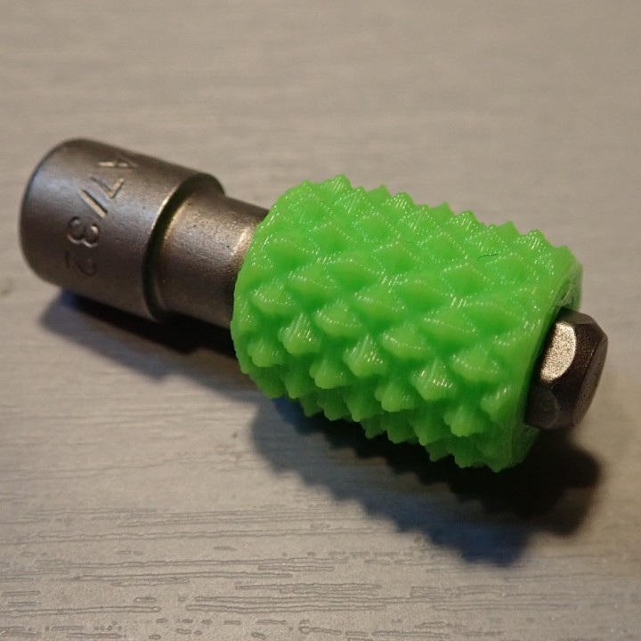 3D Printable Stubby Knurled Hex Bit Driver by Poly Tech
