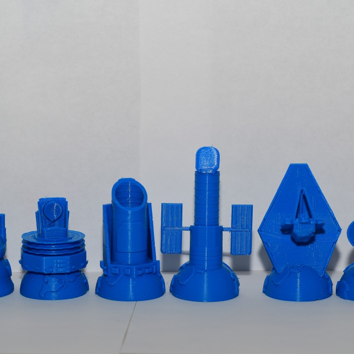 3D Printable Space Telescope Chess by Brian Mernoff