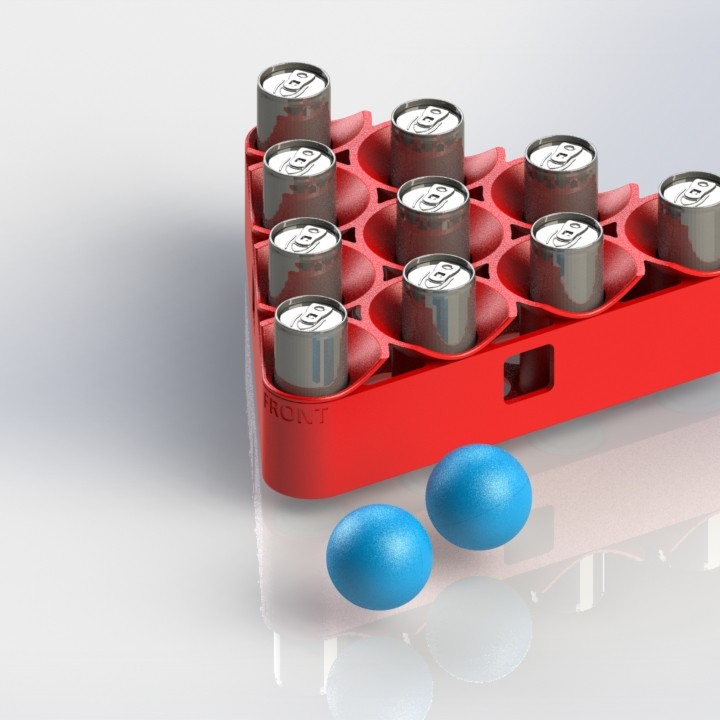 3D Printable Can Pin Bowling Stacker by Bertan Atamer