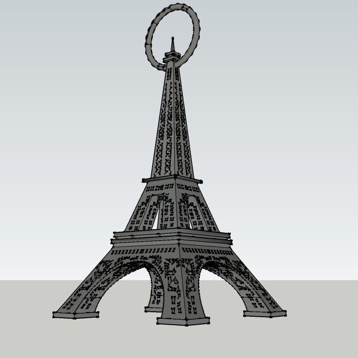 3D Printable Eiffel Tower - with clip by Guillaumeau Pierre