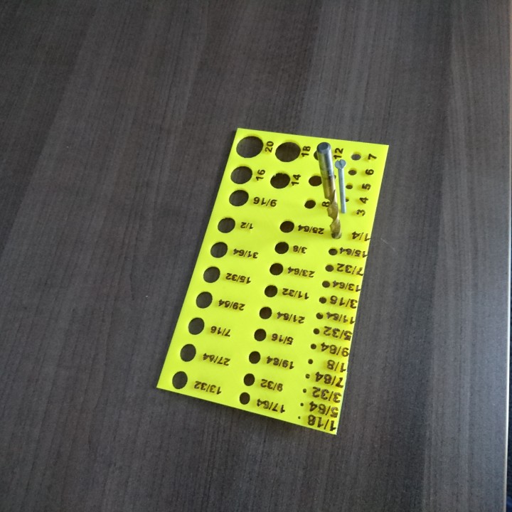 3D Printable hole gauge imperial and metric by darcy carruthers