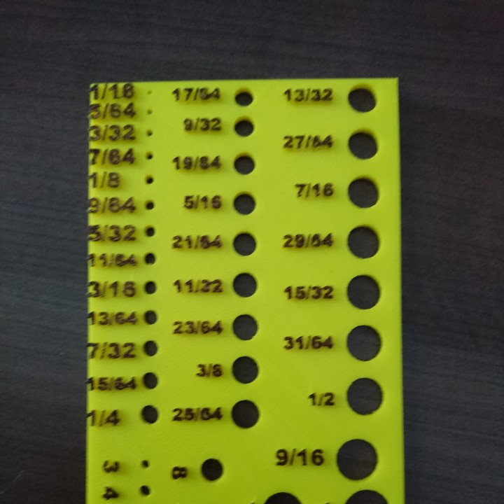 3D Printable hole gauge imperial and metric by darcy carruthers