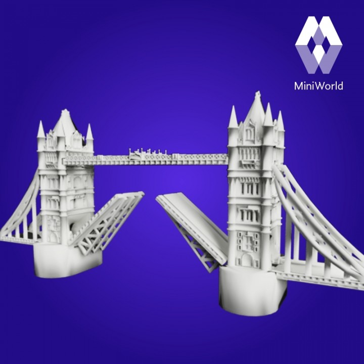 3D Printable Tower Bridge - London by MiniWorld3D