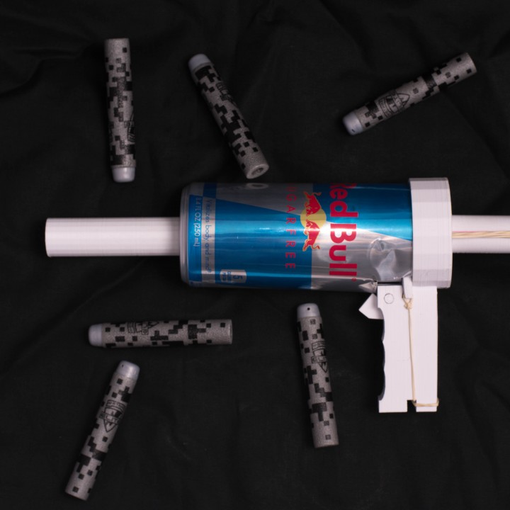 3D Printable Red Bolt Gun by Jonathan Ulbrich