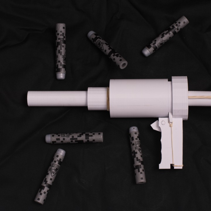 3D Printable Red Bolt Gun by Jonathan Ulbrich
