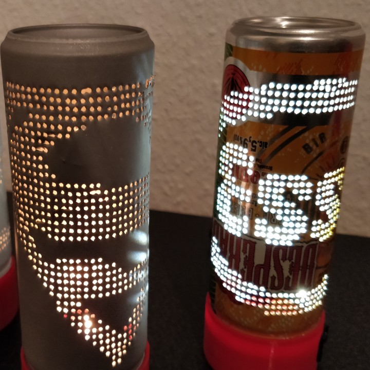 3D Printable Individualized Soda Can Lamp with LED or Candle by Arnd