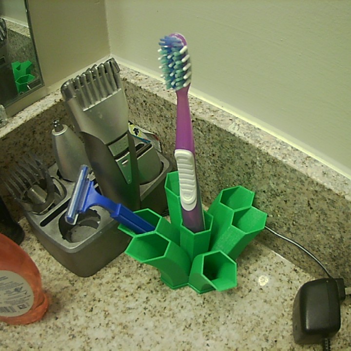 3D Printable Toothbrush/Razor Stand by Johnny Simper