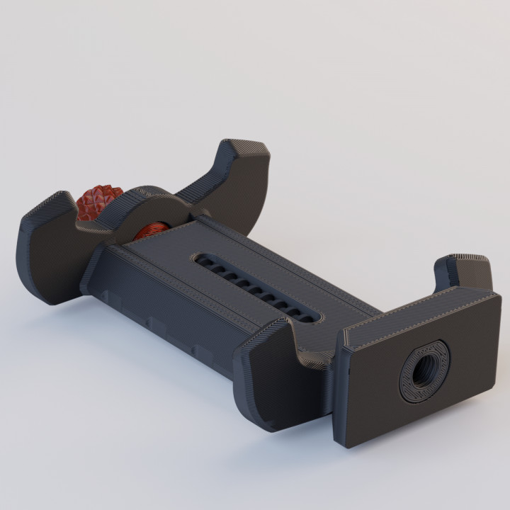 3D Printable Tripod Mobile Phone Clamp V2 by Stamos P