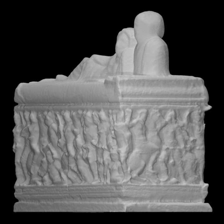 3D Printable Sarcophagus with Amazonomachy scene by Scan The World