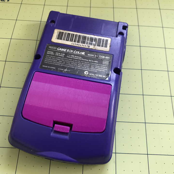 3D Print of Gameboy Color Battery Cover by DragonMountainDesign