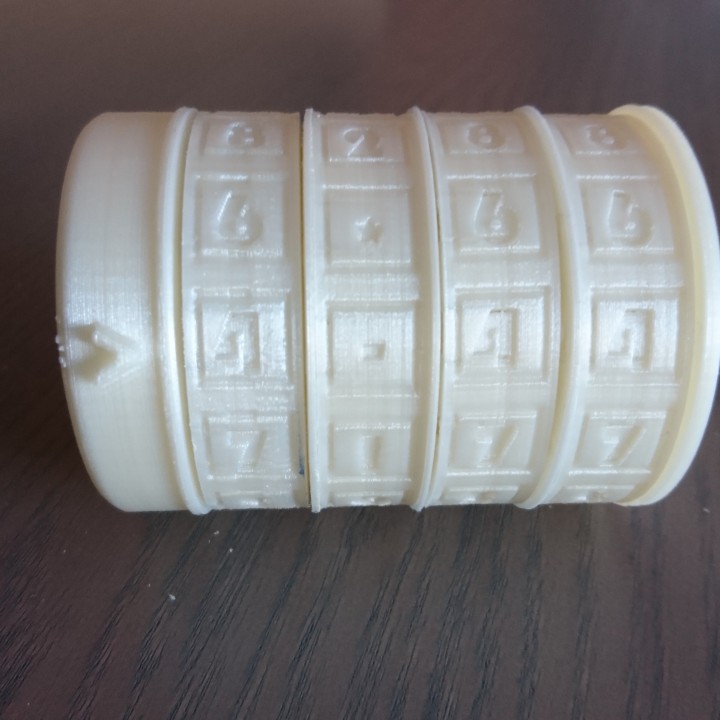 3D Printable Cryptex - 4 digit - 12 position wheels. by Bourgeois Emmanuel