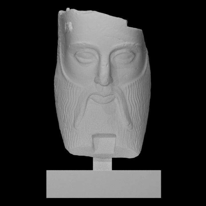 3D Printable Mask of the River God Achelous (with base) by Scan The World