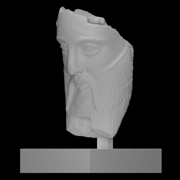 3D Printable Mask of the River God Achelous (with base) by Scan The World